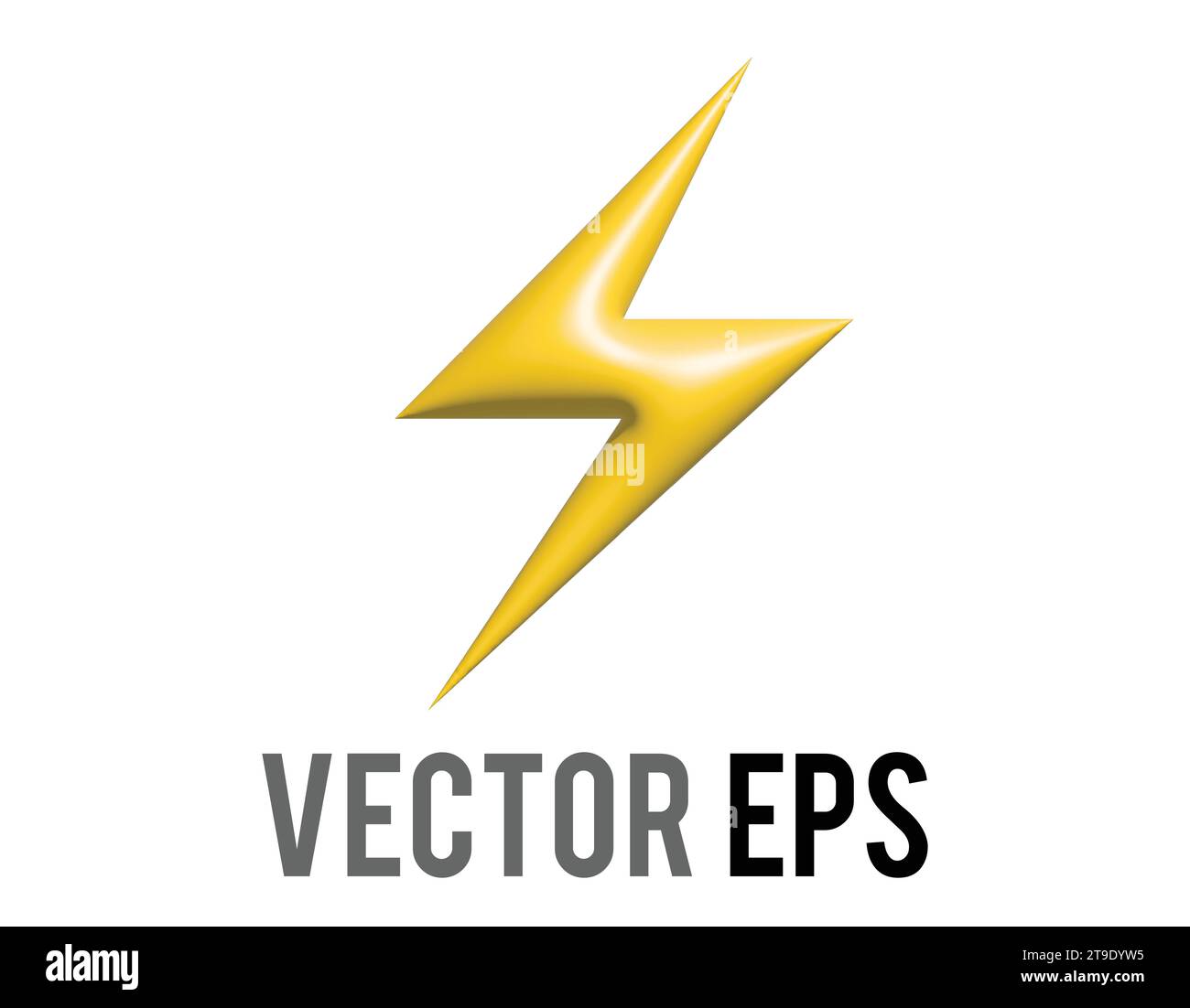 Isolated cartoon styled high voltage, lightning, electricity or various ...