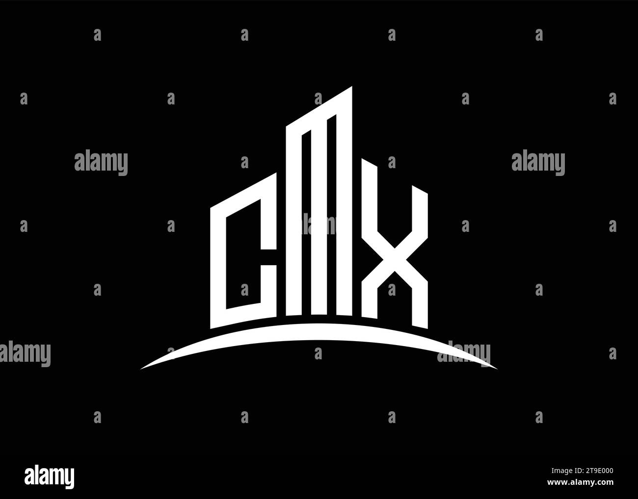 Letter Cmx Building Vector Monogram Logo Design Template Building