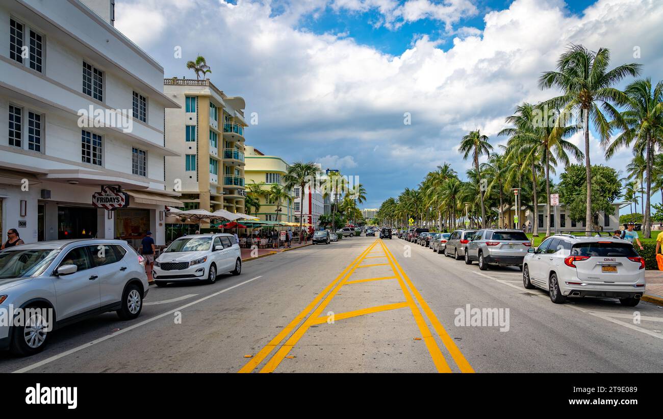 Miami Beach, Florida, USA - Streets of South Beach precinct Stock Photo ...