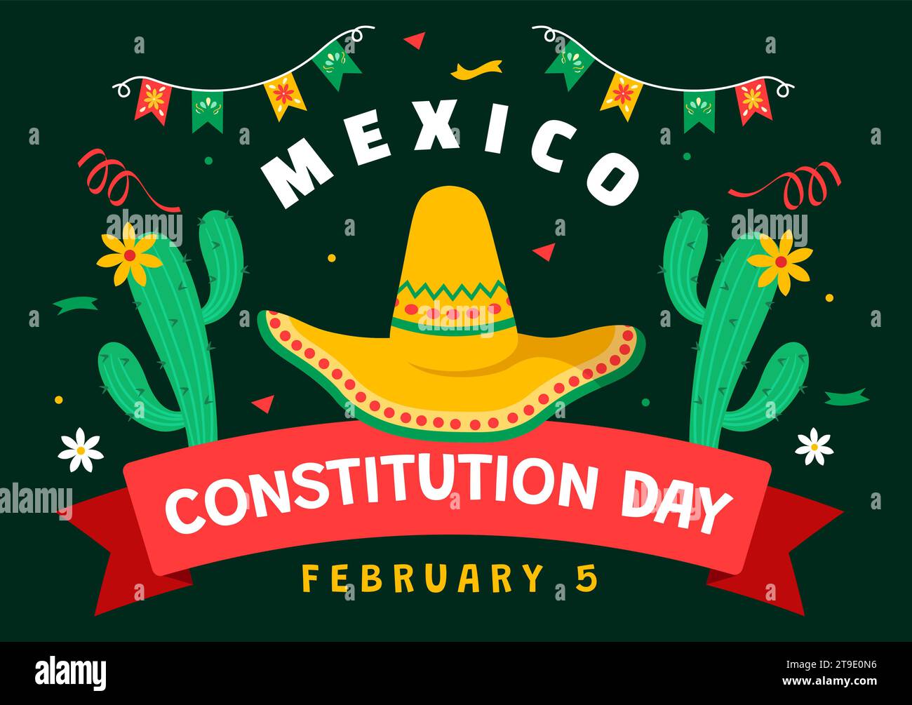 Dia De La Constitucion Vector Illustration. Translation: Happy ...