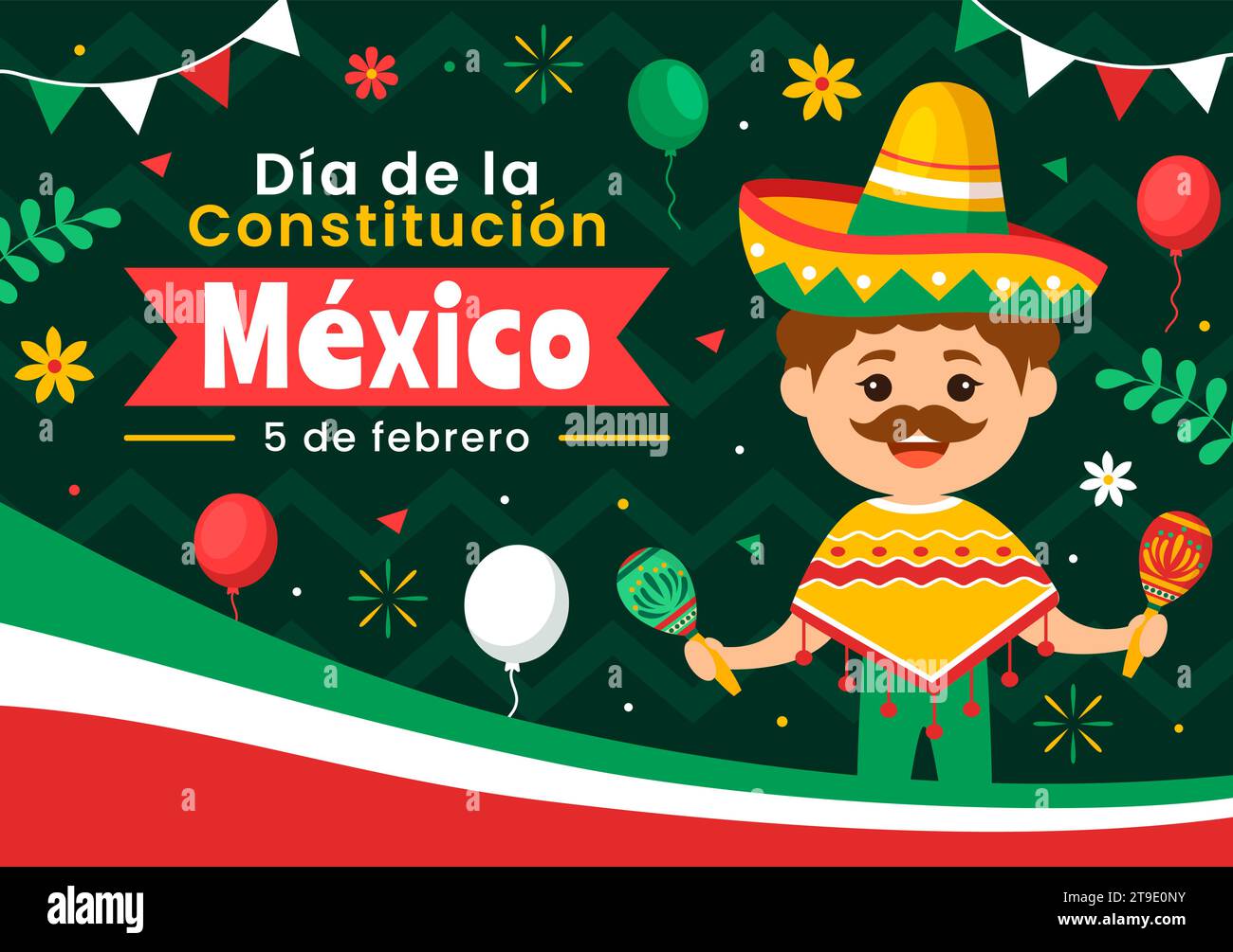 Dia De La Constitucion Vector Illustration. Translation: Happy ...