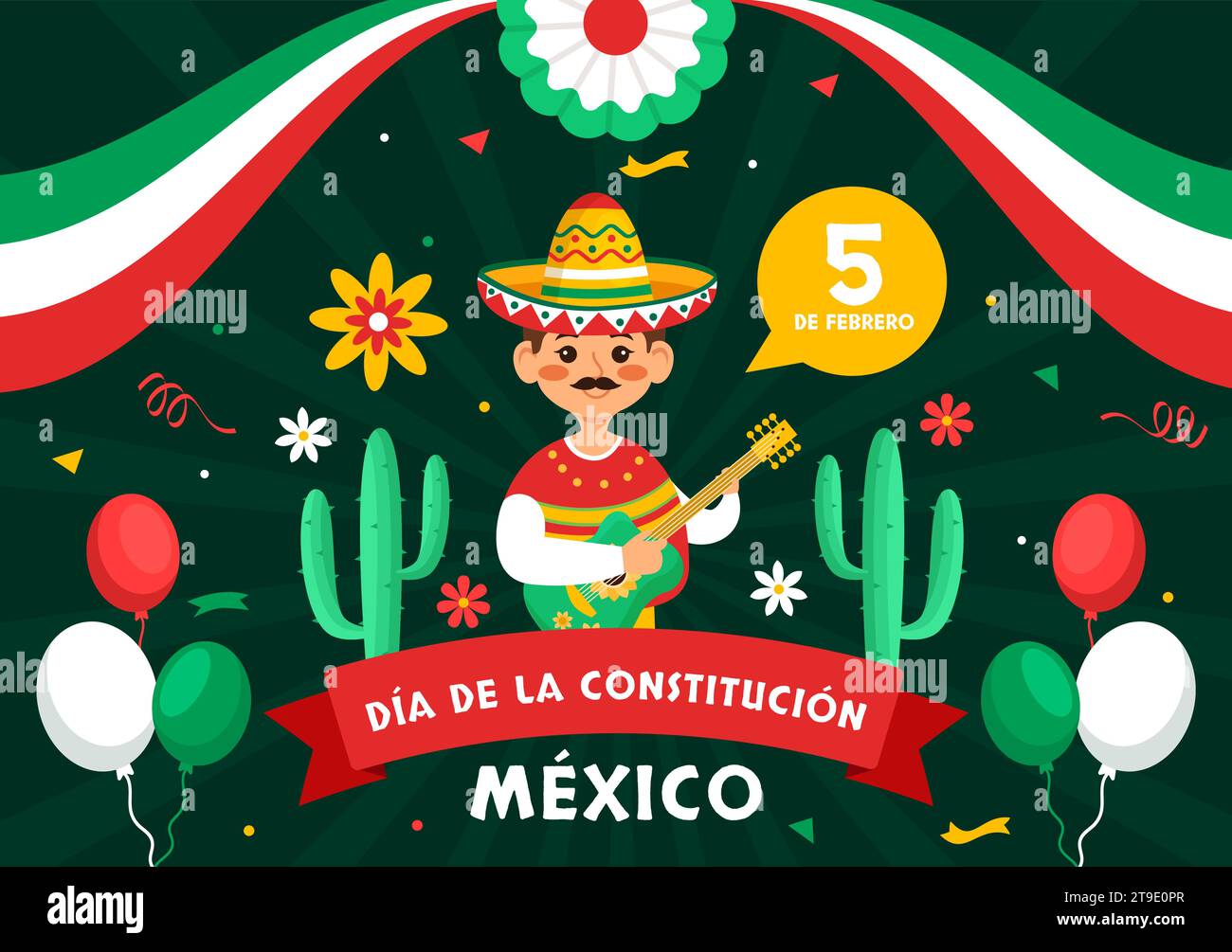 Dia De La Constitucion Vector Illustration. Translation: Happy ...