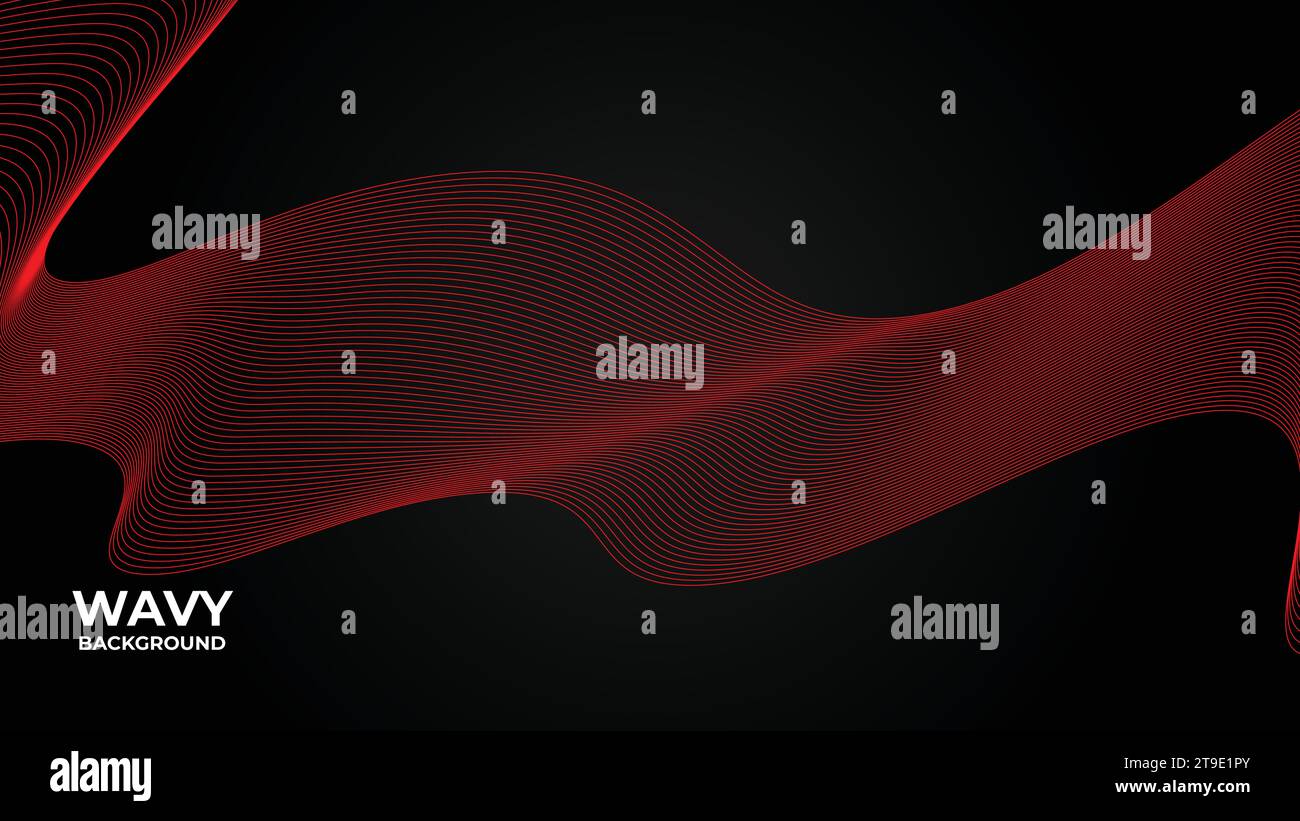 RED wave lines background gradient 3d flow vector image, red wavy ...