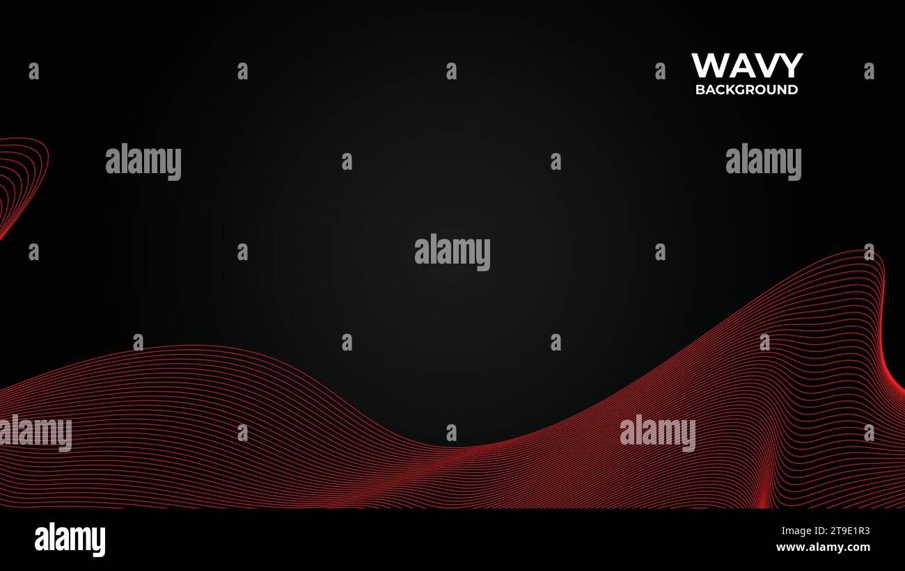 RED wave lines background gradient 3d flow vector image, red wavy ...