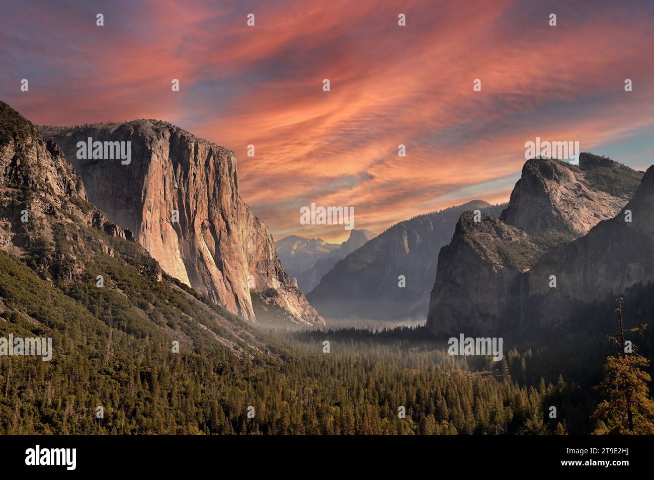 Yosemite National Park, California, USA. A spectacular view of Yosemite ...