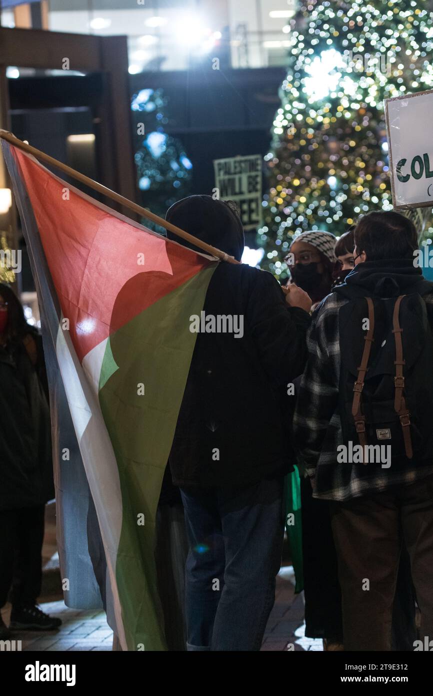Seattle, USA. 24th Nov 2023. Pro Palestine Protestors gather in the ...