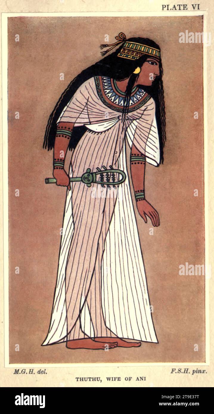 Thuthu, wife of Ani the scribe, illustration Stock Photo - Alamy