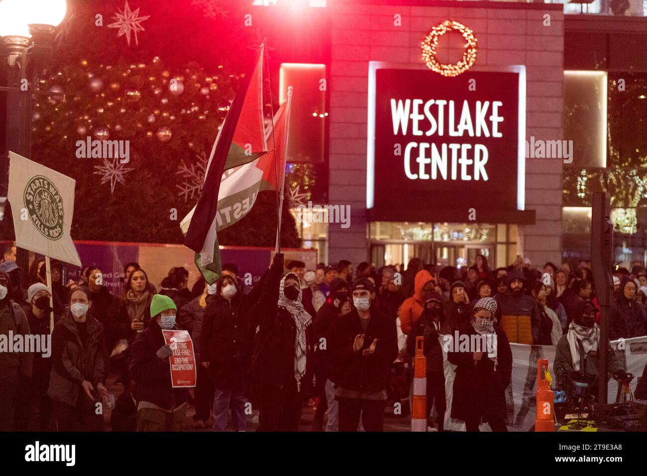 Seattle, USA. 24th Nov 2023. Pro Palestine Protestors in the heart of ...