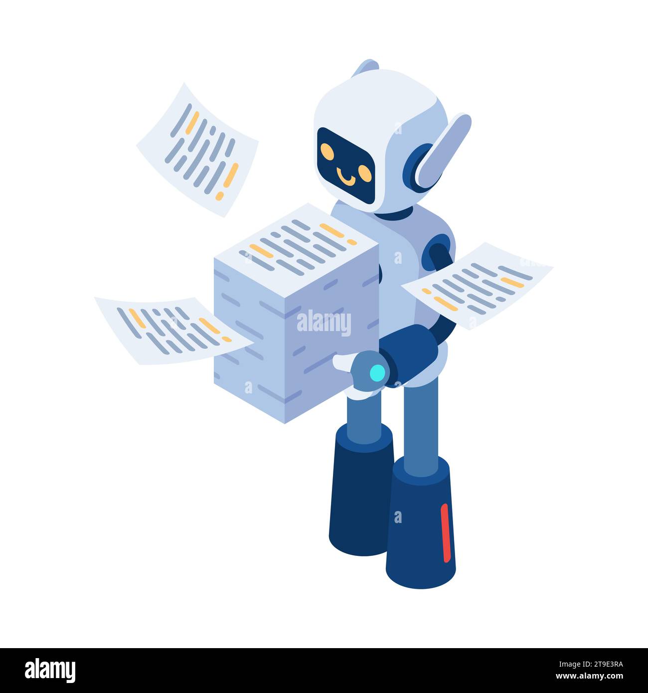 Flat 3d Isometric Ai Robot Carrying Stack of Paperwork. AI Artificial ... Flat 3d Isometric Ai Robot Carrying Stack of Paperwork. AI Artificial ...
