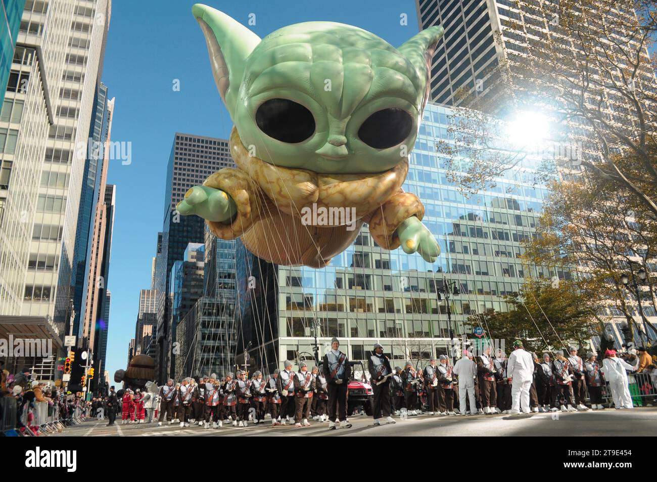 New York City, United States. 23rd Nov, 2023. A balloon of "Grogu ...