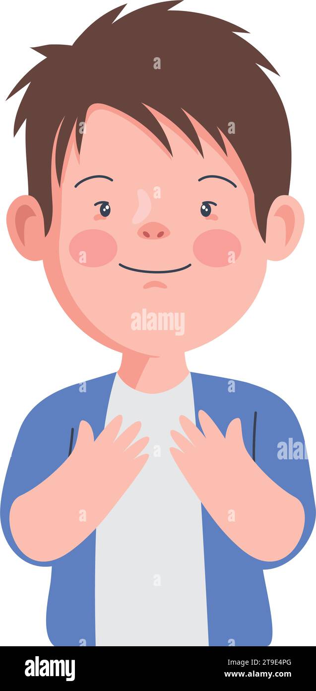 Cheerful boy down syndrome Stock Vector Images - Alamy