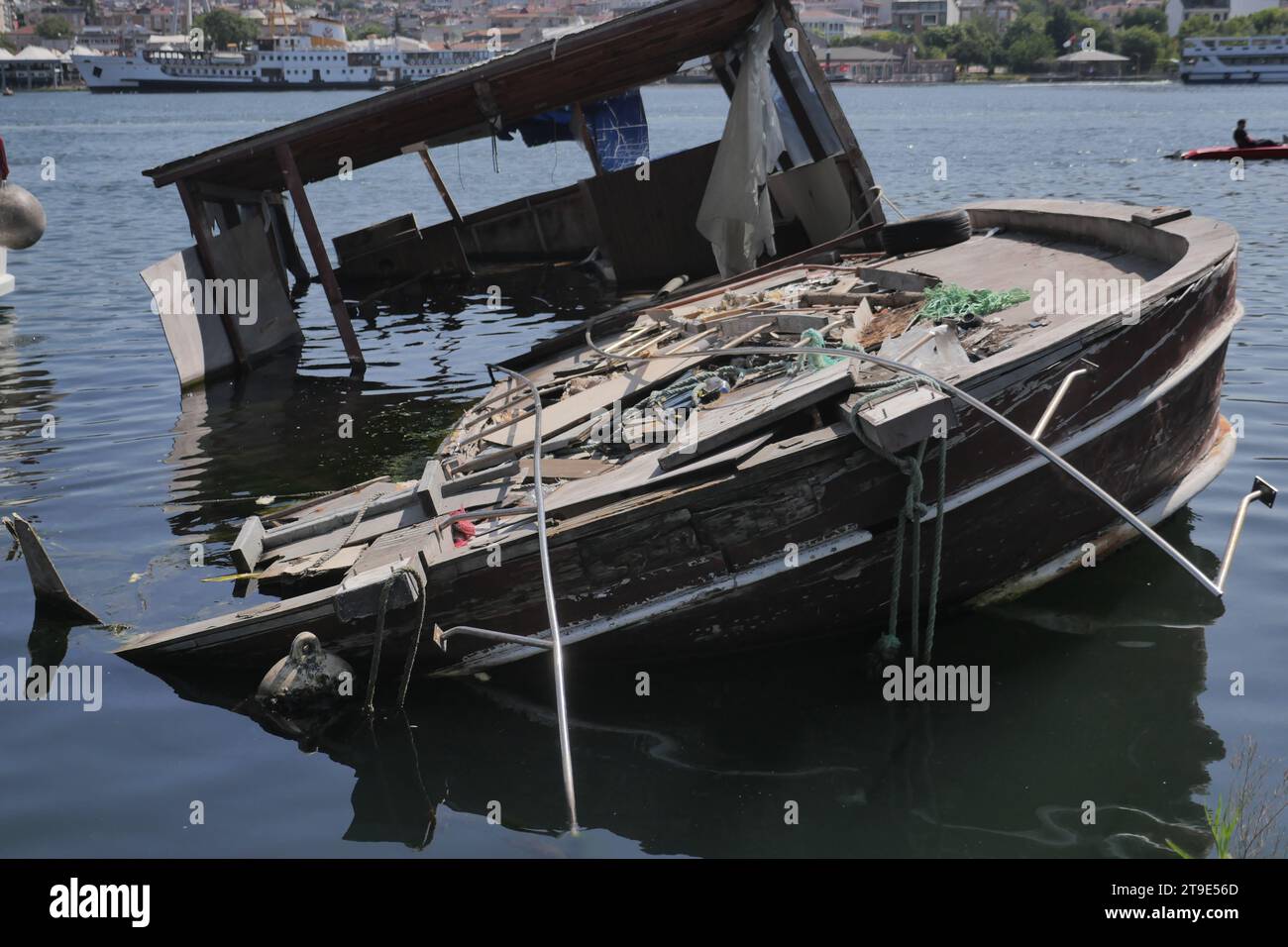 Stranded fishing boats on water Stock Photo - Alamy