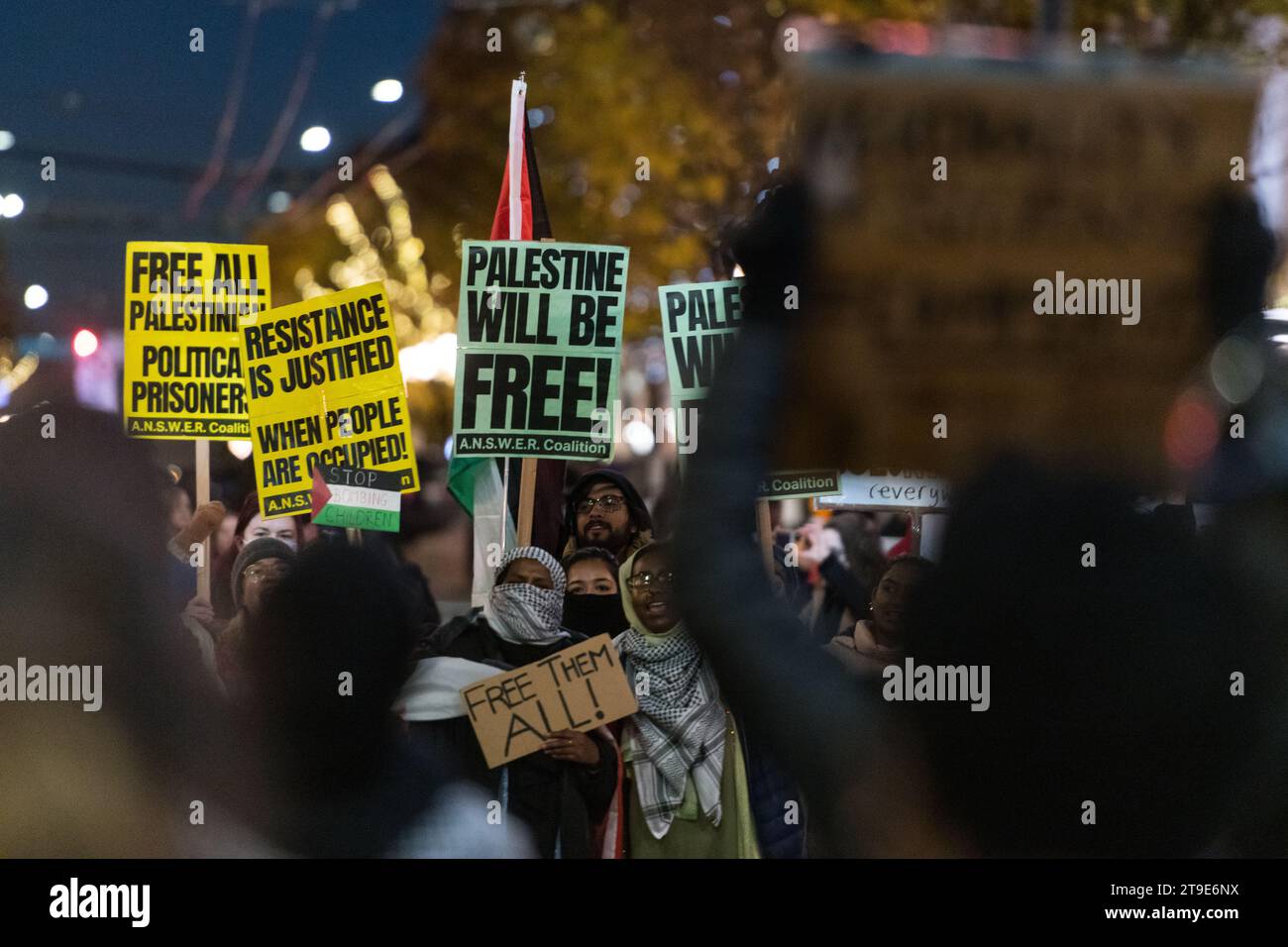 Seattle, USA. 24th Nov 2023. Pro Palestine Protestors in the heart of ...