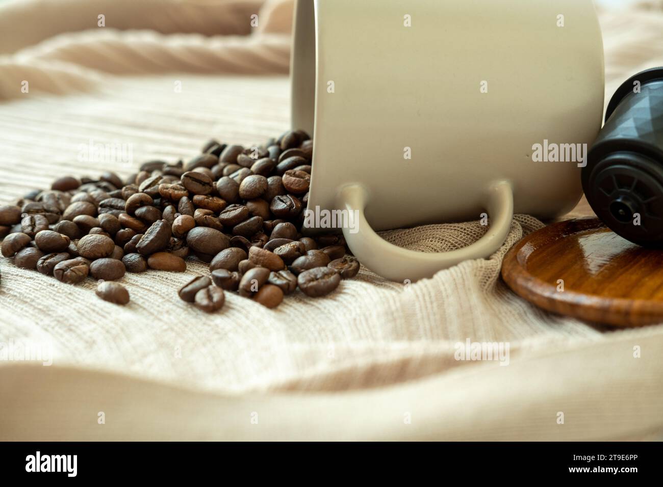Coffee beans falling out cup hi-res stock photography and images - Alamy