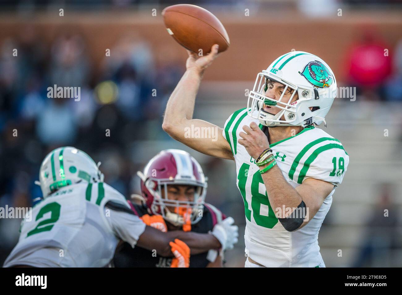 Iowa Colony, Texas, USA. 24th Nov, 2023. Cuero Gobblers quarterback ...