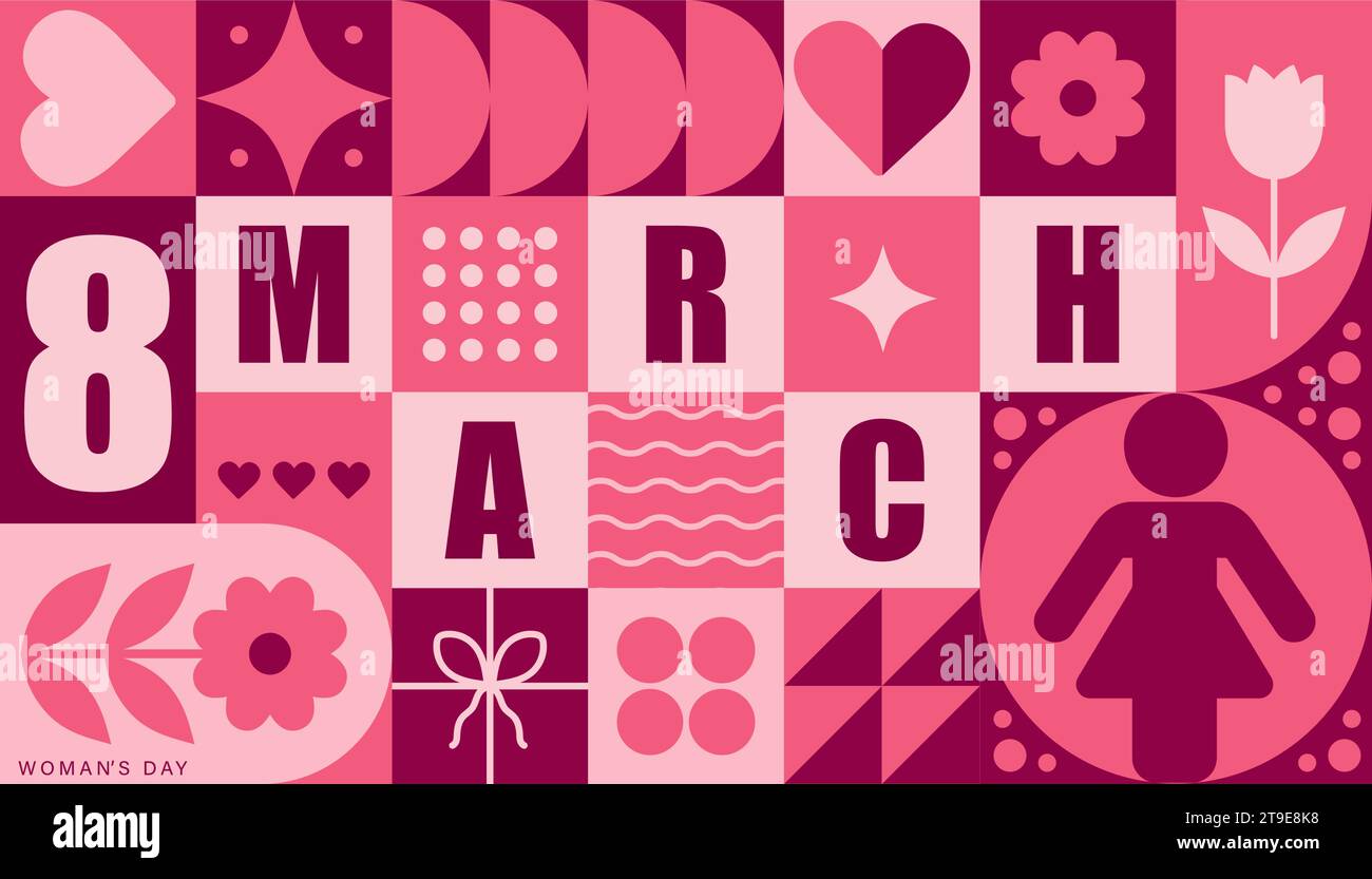 8 march modern neo geometric abstract background. International womens ...
