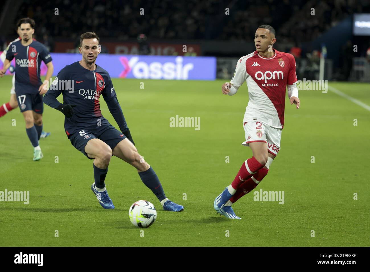 Vanderson de Oliveira Campos of Monaco, left Fabian Ruiz Pena of PSG ...