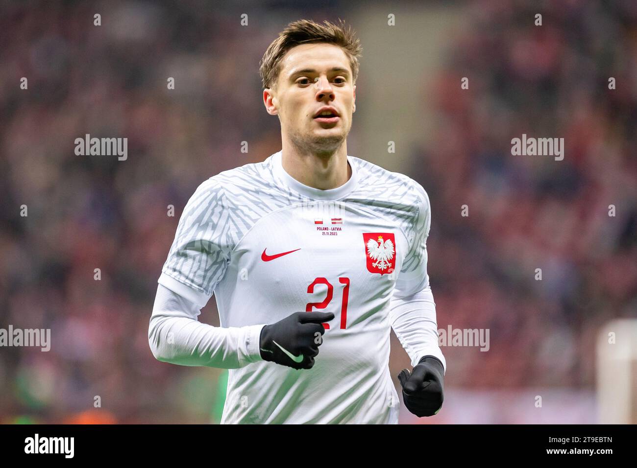 Warsaw, Poland. 21st Nov, 2023. Nicola Zalewski of Poland seen during ...