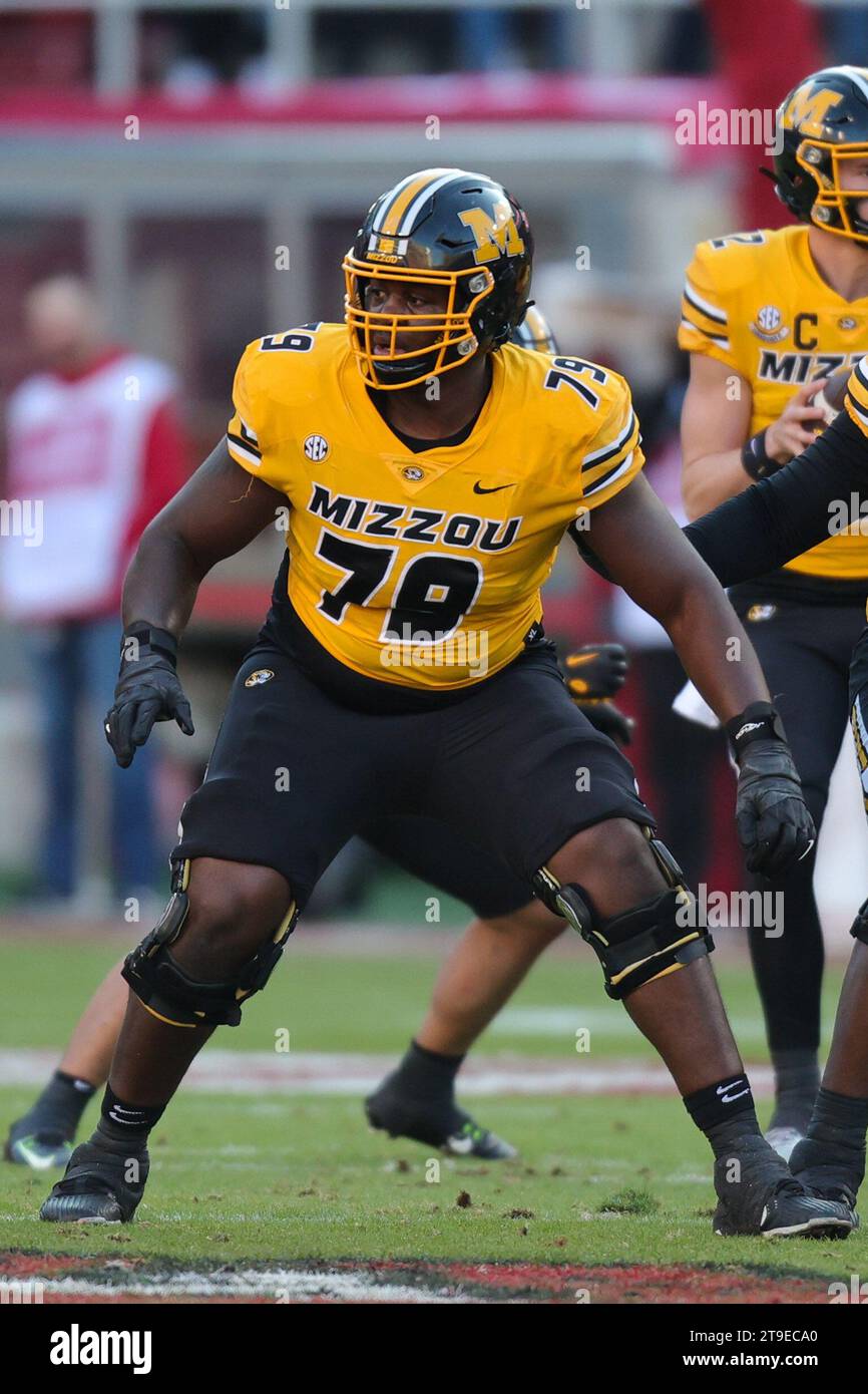 November 24, 2023: Armand Membou #79 Missouri right tackle comes out of ...