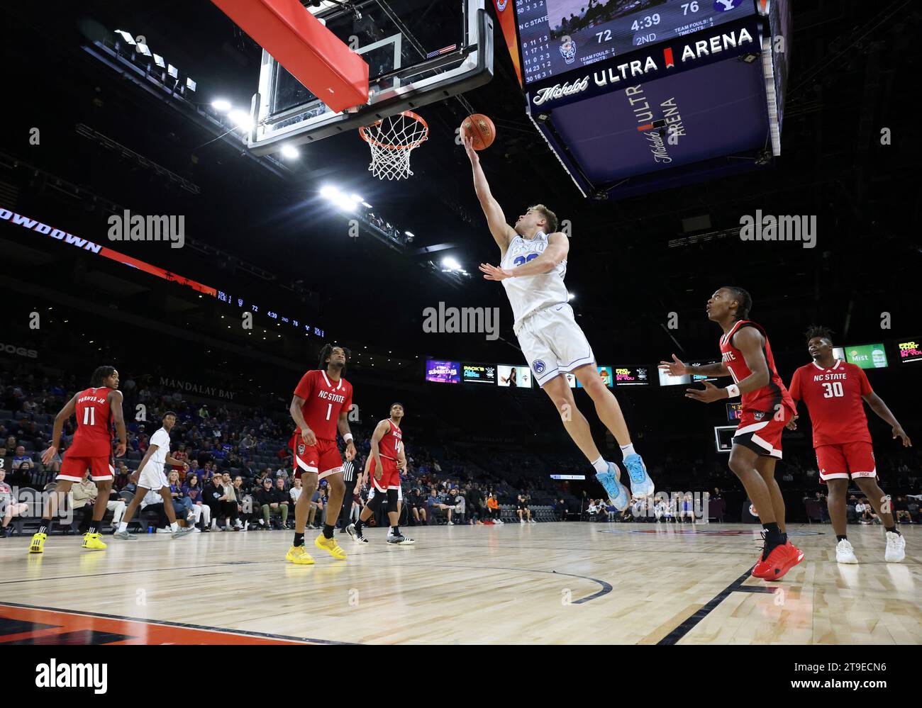 LAS VEGAS, NV - NOVEMBER 24: Brigham Young Cougars guard Dallin Hall ...