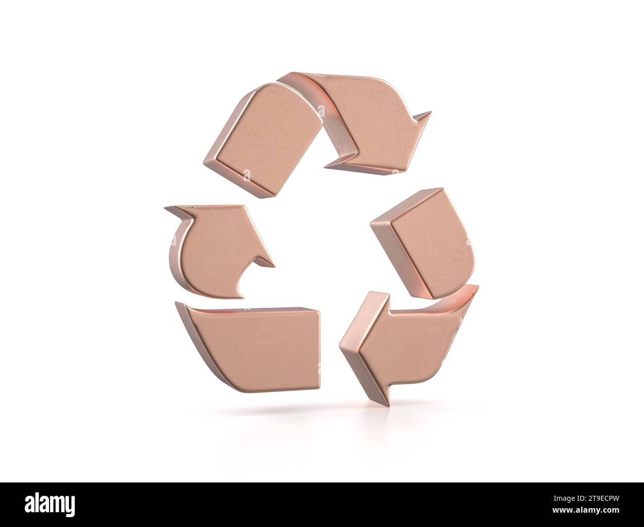 Cooper recycle symbol on a white background. 3d illustration Stock ...