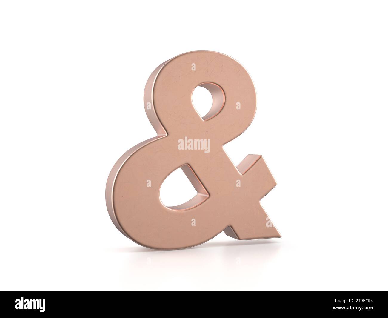 Cooper ampersand symbol on a white background. 3d illustration Stock ...