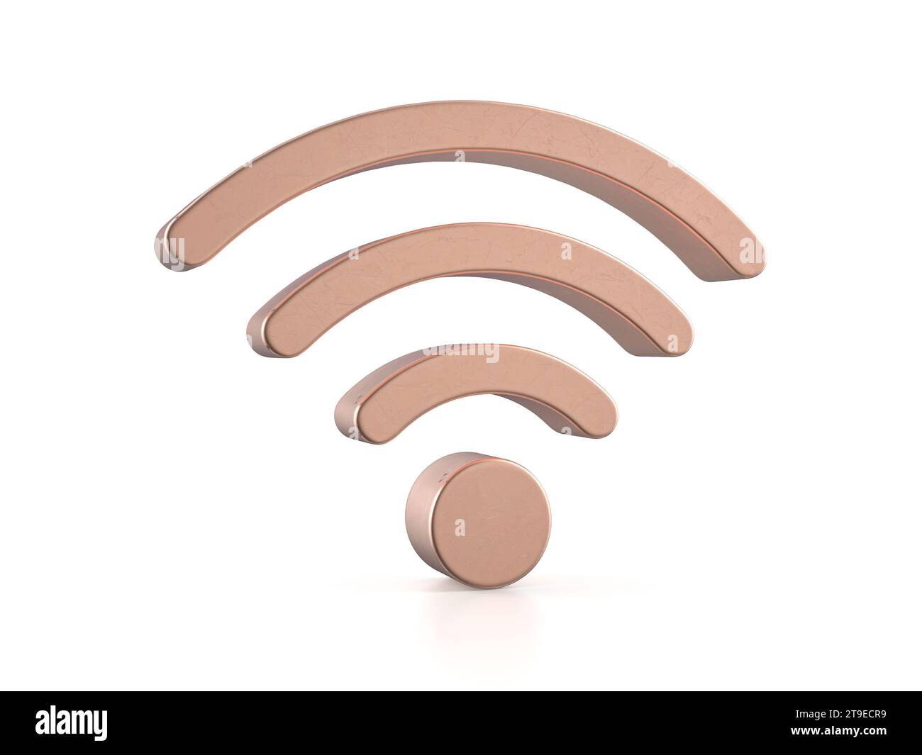 Cooper wifi symbol on a white background. 3d illustration Stock Photo ...