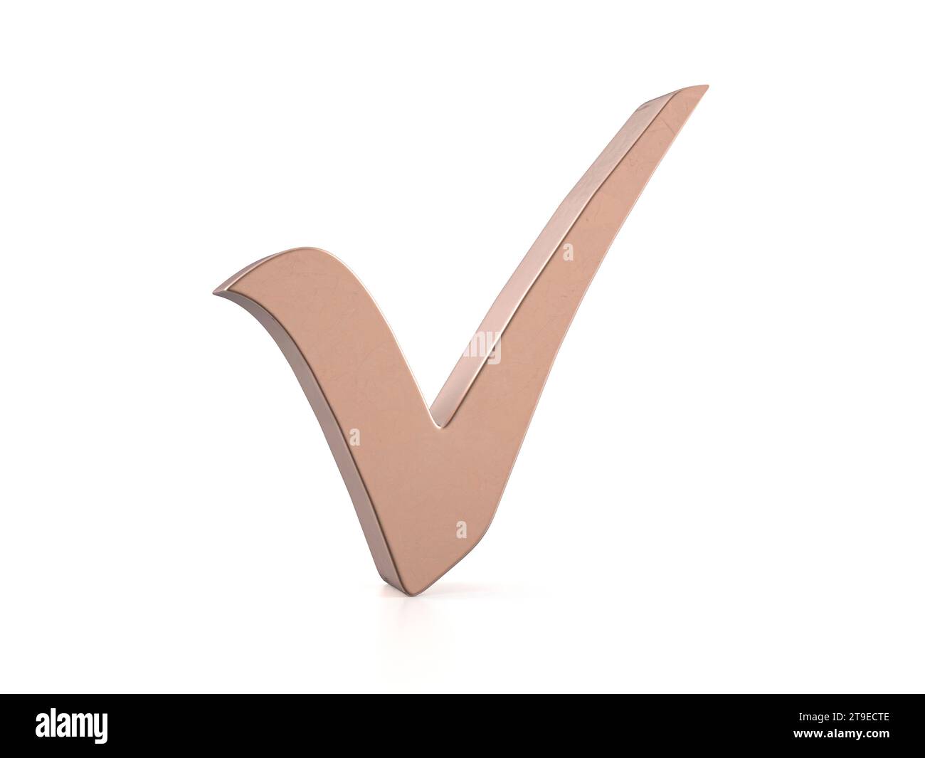Cooper check mark symbol on a white background. 3d illustration Stock ...