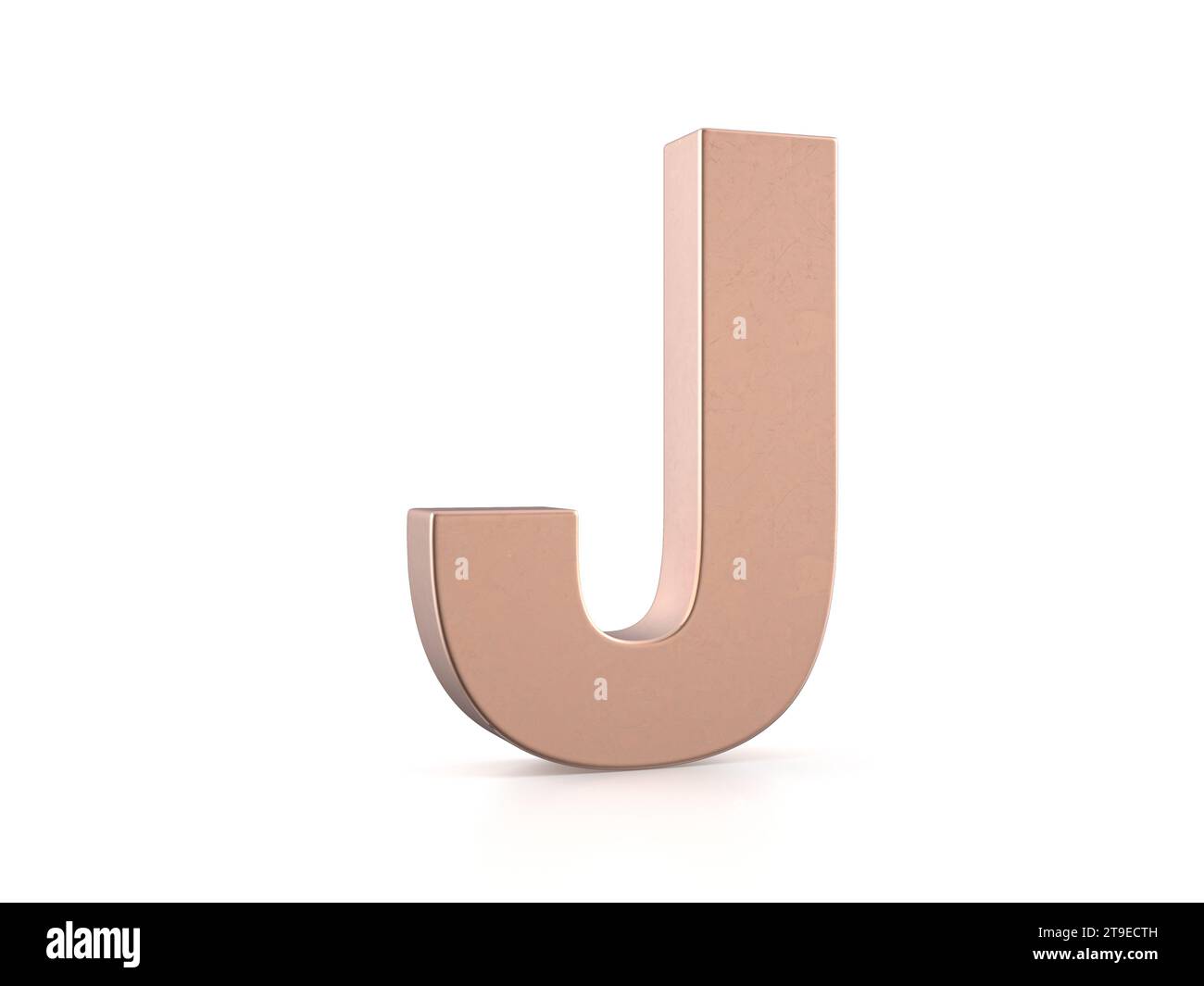 Cooper letter J on a white background. 3d illustration Stock Photo - Alamy