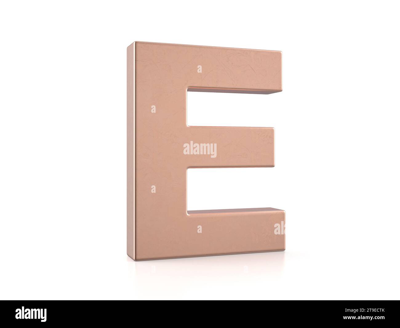 Cooper letter E on a white background. 3d illustration Stock Photo - Alamy