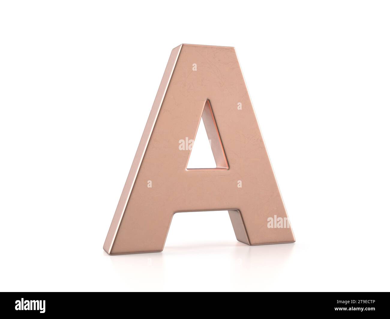 Cooper letter A on a white background. 3d illustration Stock Photo - Alamy