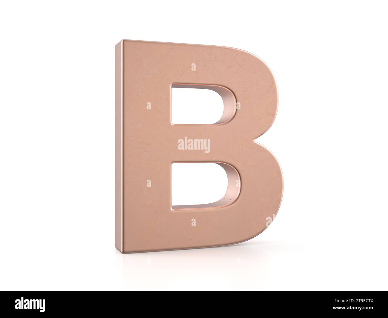 Cooper letter B on a white background. 3d illustration Stock Photo - Alamy