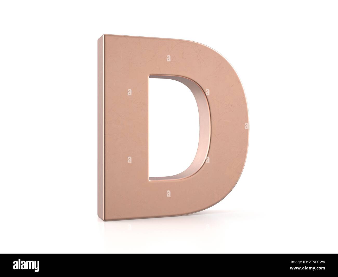 Cooper letter D on a white background. 3d illustration Stock Photo - Alamy