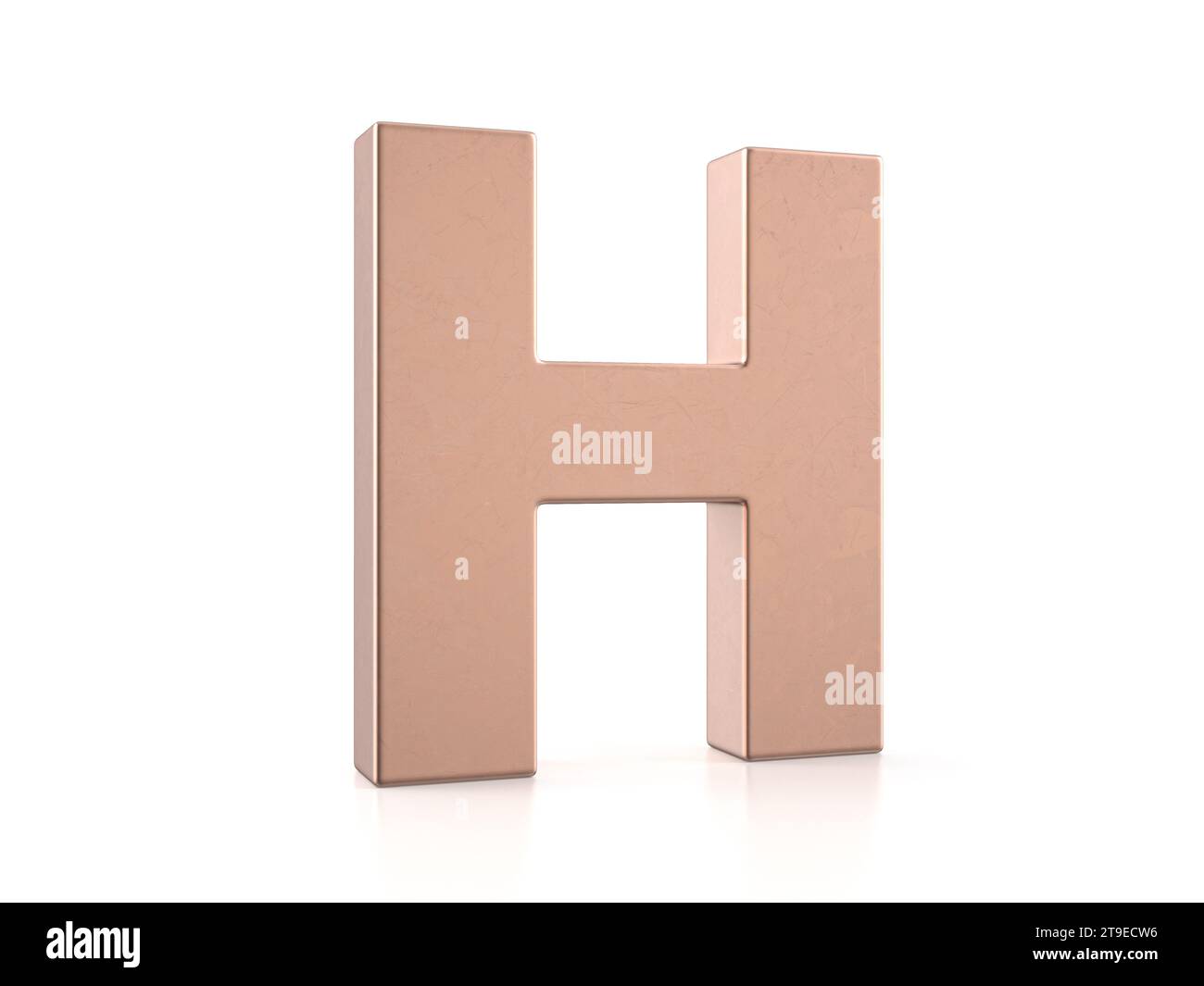 Cooper letter H on a white background. 3d illustration Stock Photo - Alamy