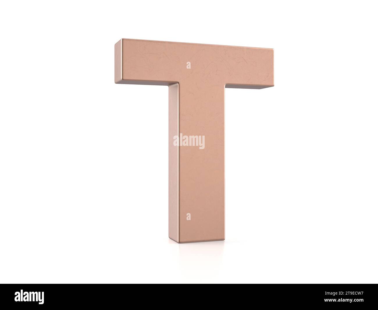 Cooper letter T on a white background. 3d illustration Stock Photo - Alamy