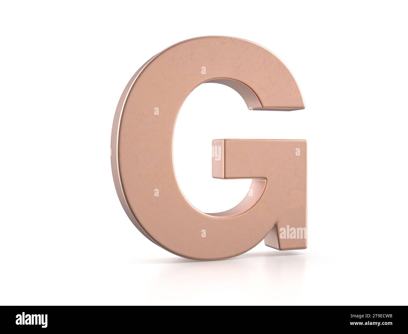 Cooper letter G on a white background. 3d illustration Stock Photo - Alamy