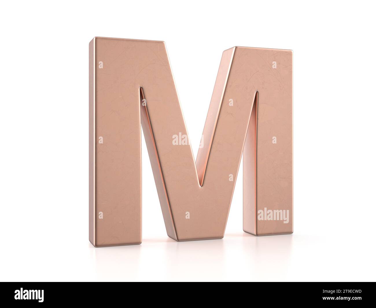 Cooper letter M on a white background. 3d illustration Stock Photo - Alamy