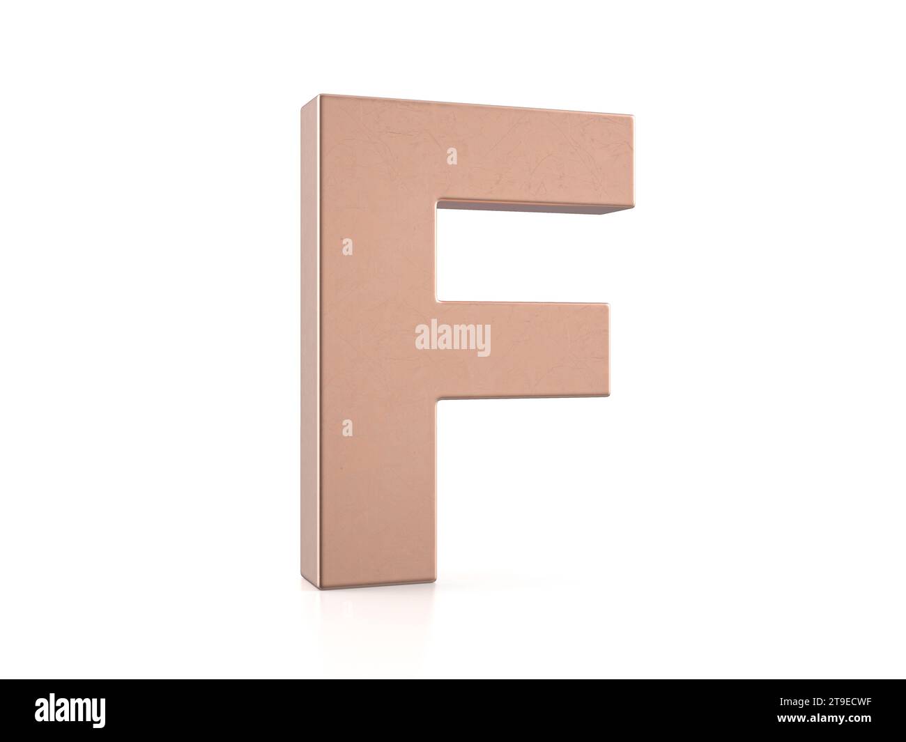 Cooper letter F on a white background. 3d illustration Stock Photo - Alamy