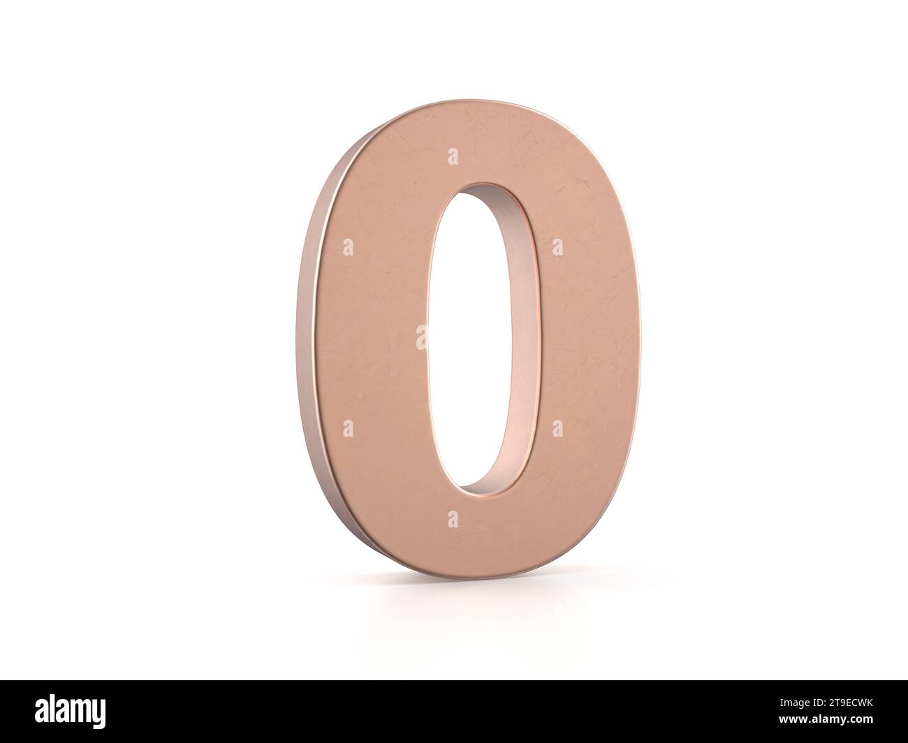 Cooper number zero on a white background. 3d illustration Stock Photo ...