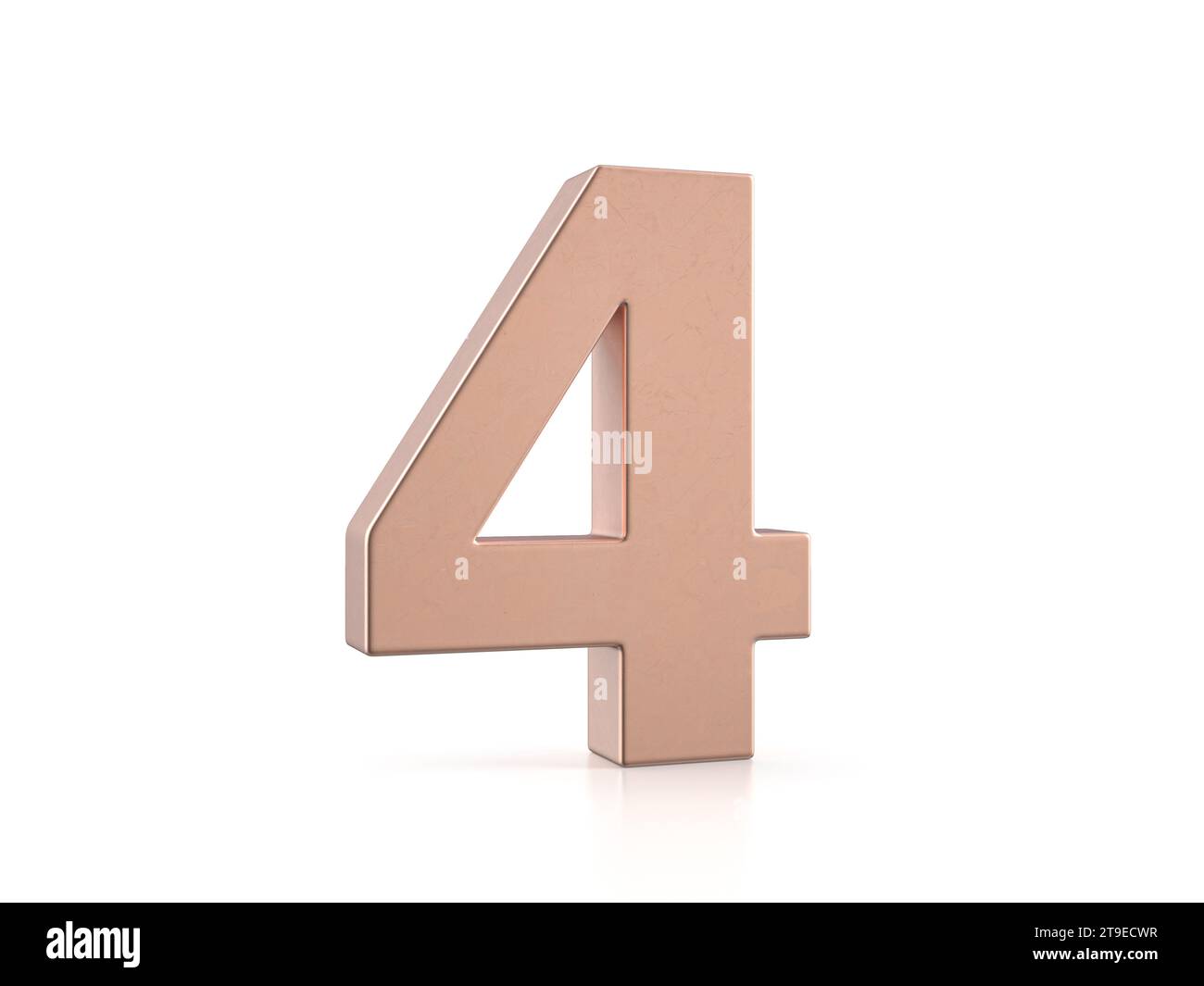 Cooper number four on a white background. 3d illustration Stock Photo ...