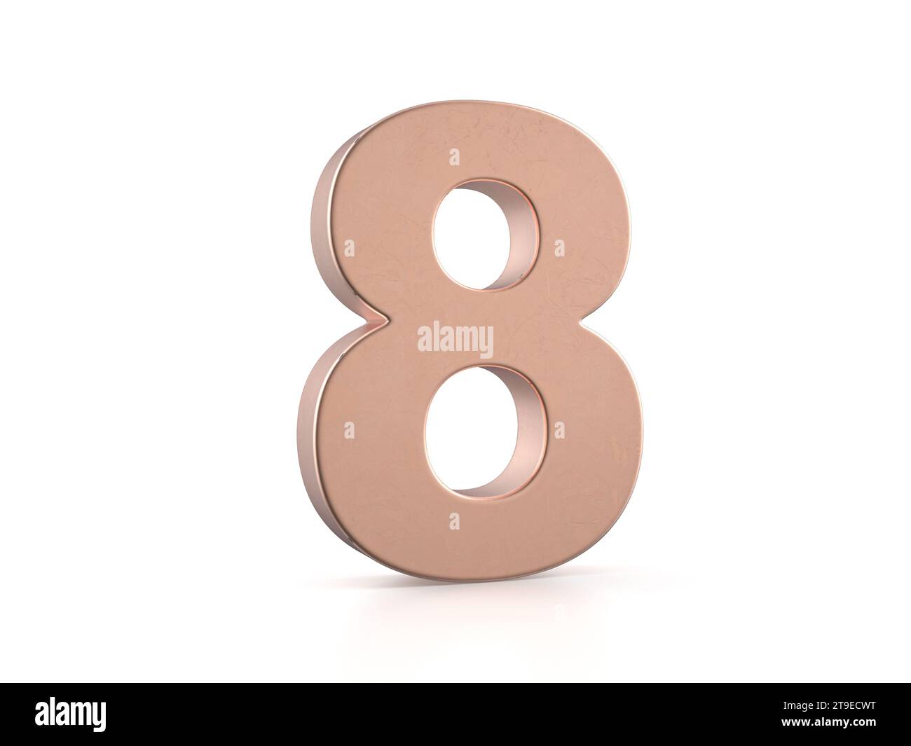 Cooper number eight on a white background. 3d illustration Stock Photo ...
