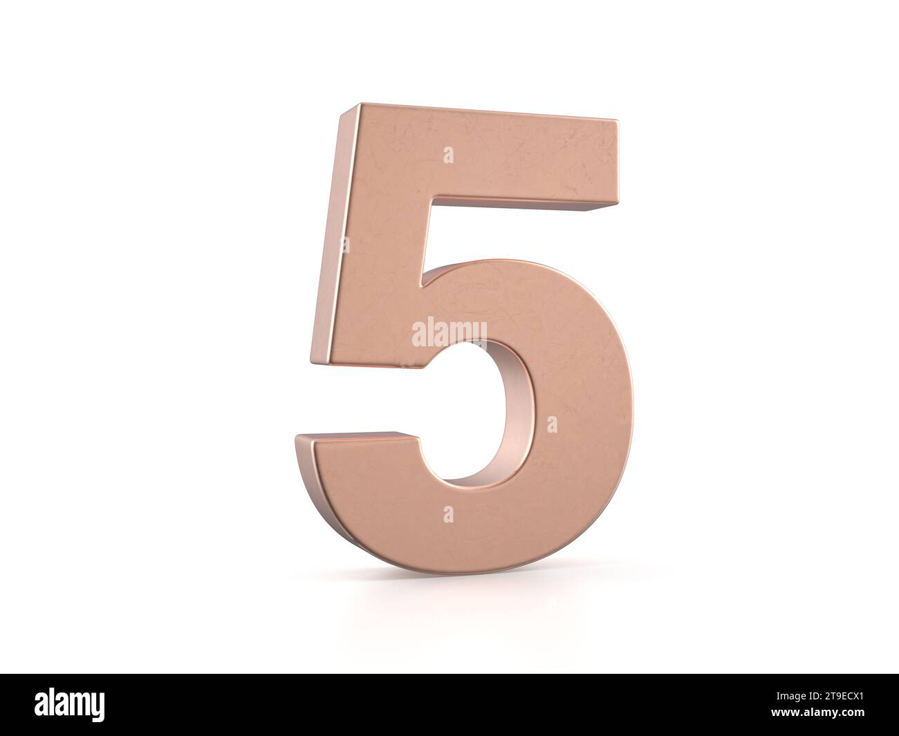Cooper number five on a white background. 3d illustration Stock Photo ...