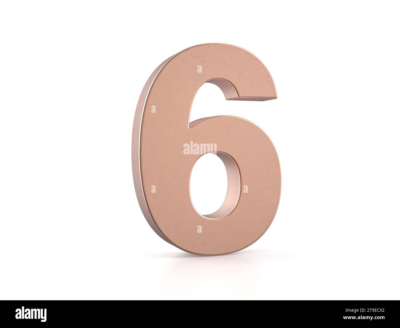 Cooper number six on a white background. 3d illustration Stock Photo ...