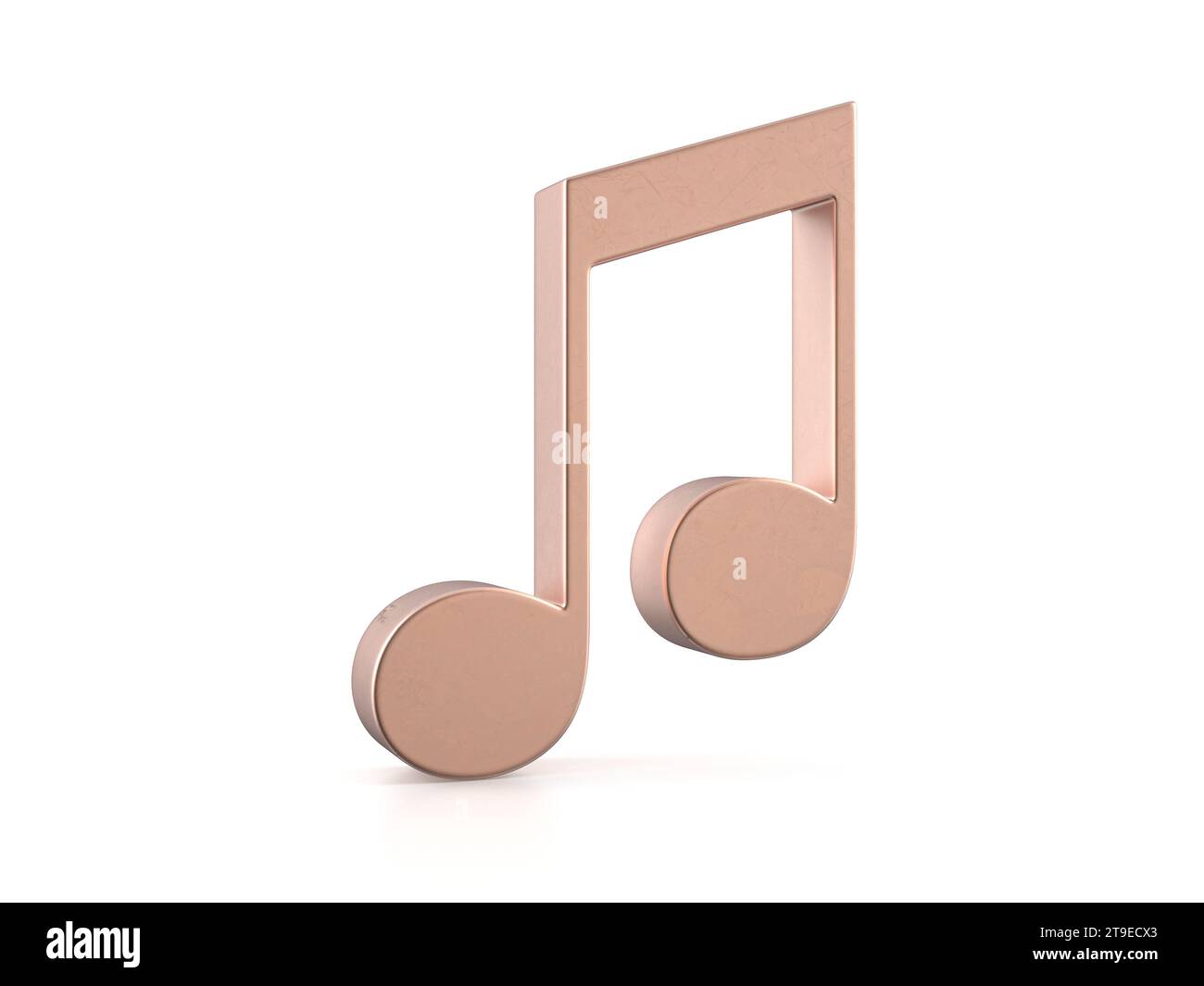 Cooper music note symbol on a white background. 3d illustration Stock ...
