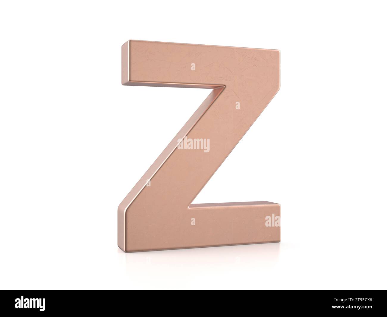 Cooper letter Z on a white background. 3d illustration Stock Photo - Alamy