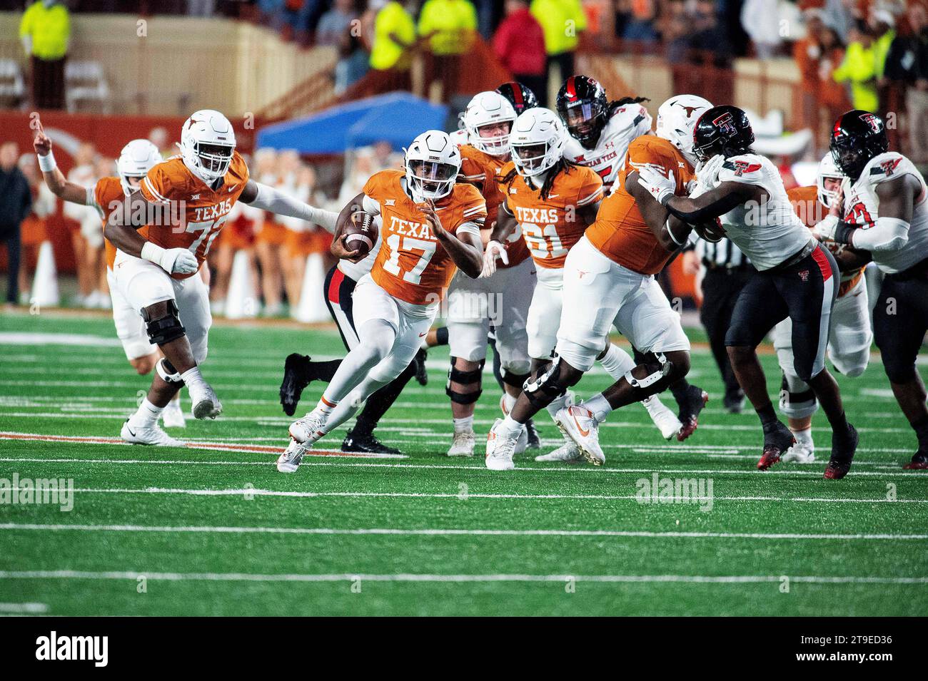 November 24, 2023: Texas Longhorns Savion Red (17) in action during the ...