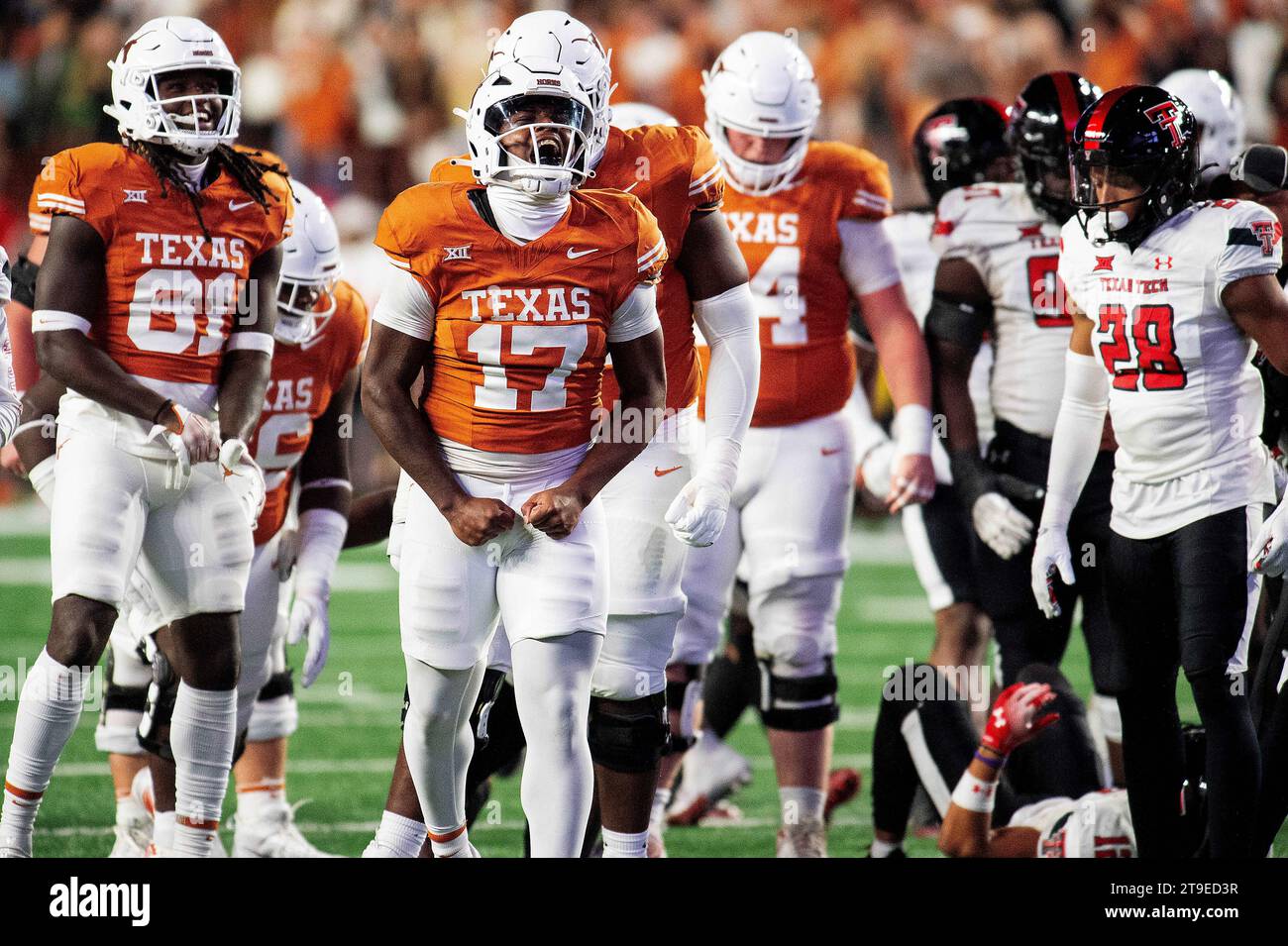 November 24, 2023: Texas Longhorns Savion Red (17) in action during the ...