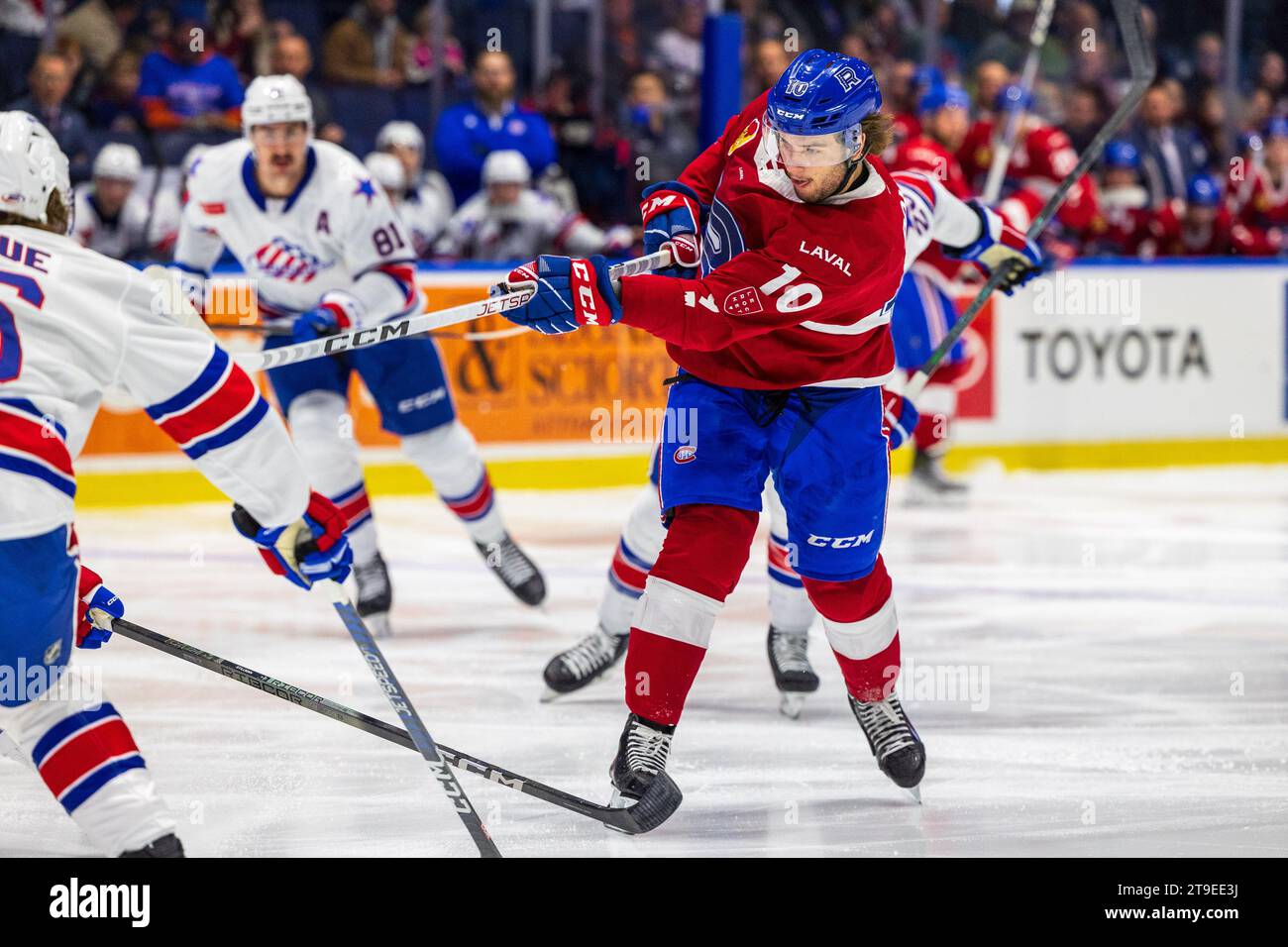 Rochester, New York, USA. 24th Nov, 2023. Laval Rocket forward Joshua ...