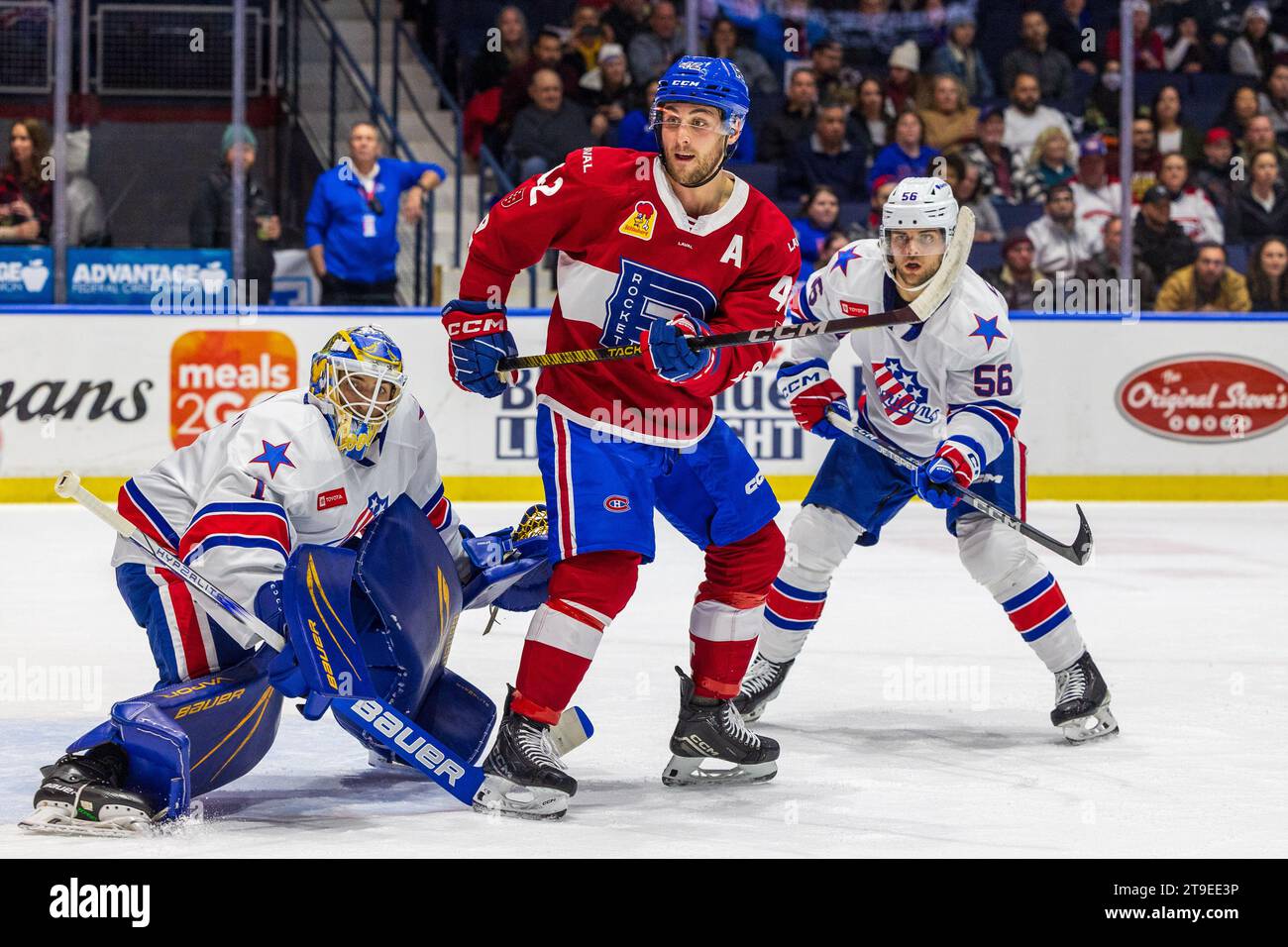 Rochester, New York, USA. 24th Nov, 2023. Laval Rocket forward Lucas ...