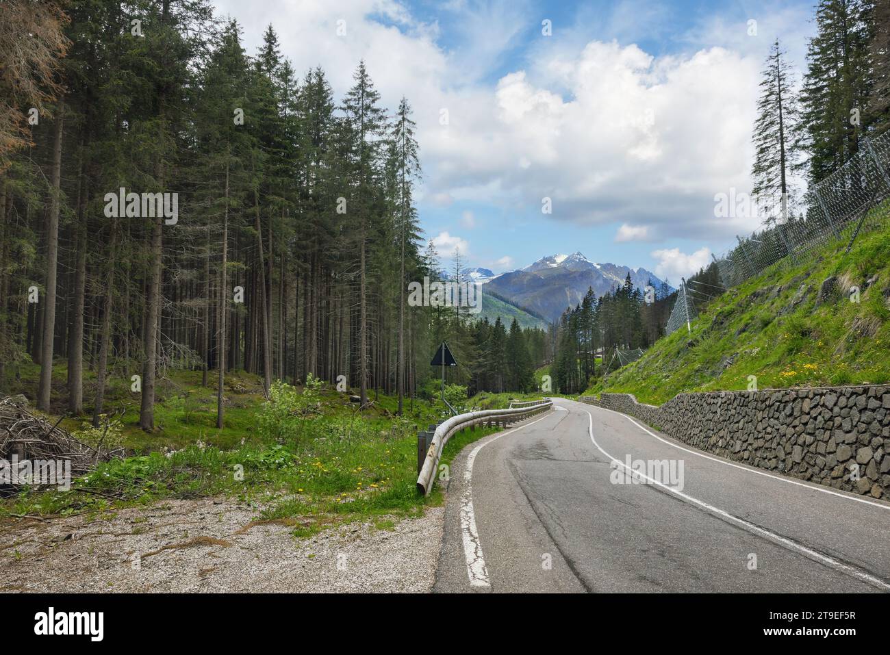 beautiful landscape with a road in the Dolomites Italy Stock Photo - Alamy